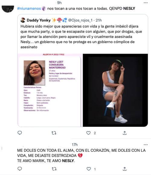 Indignación por el asesinato contra Nesly Consuegra