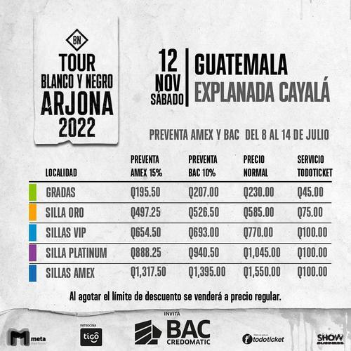 Inicia la venta de entradas para el concierto de Ricardo Arjona