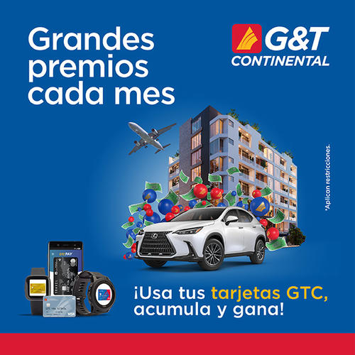 Conoce los premios que podrás ganar cada mes con tus tarjetas GTC