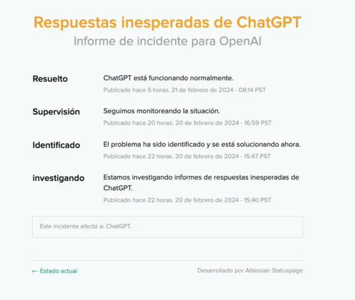 ChatGPT sufre "crisis" temporal y respuestas asustan a usuarios