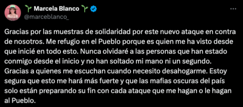 "Este nuevo ataque", Marcela Blanco tras embargo de sus cuentas