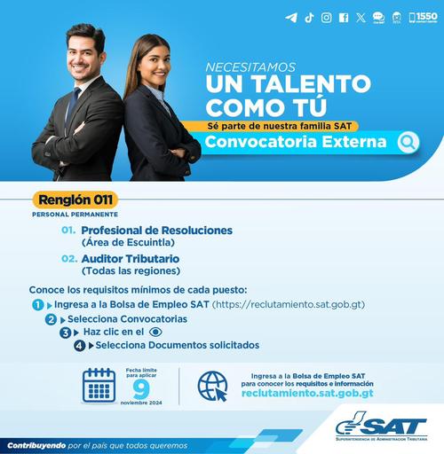 ¿Cómo aplicar a las plazas disponibles de la SAT?