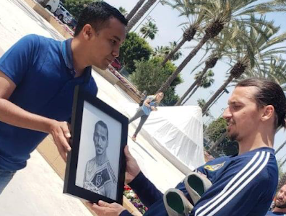 Artista guatemalteco sorprende a Zlatan Ibrahimovic con su obra
