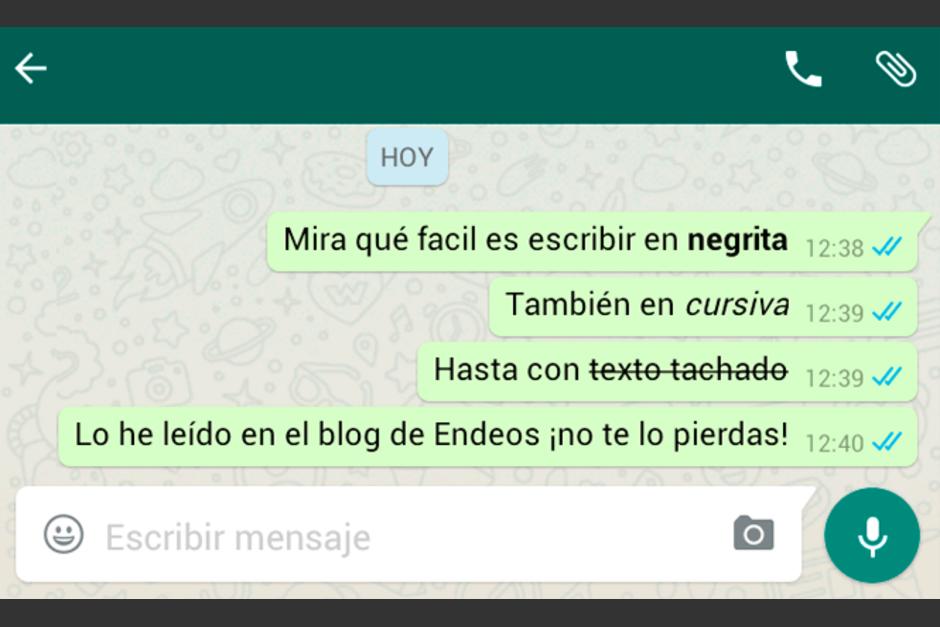 Así puedes colocar letras en negrita en tus chats de WhatsApp | Soy502