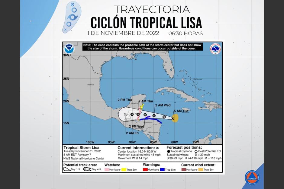 Así se desplaza la tormenta tropical hacia Belice y Guatemala