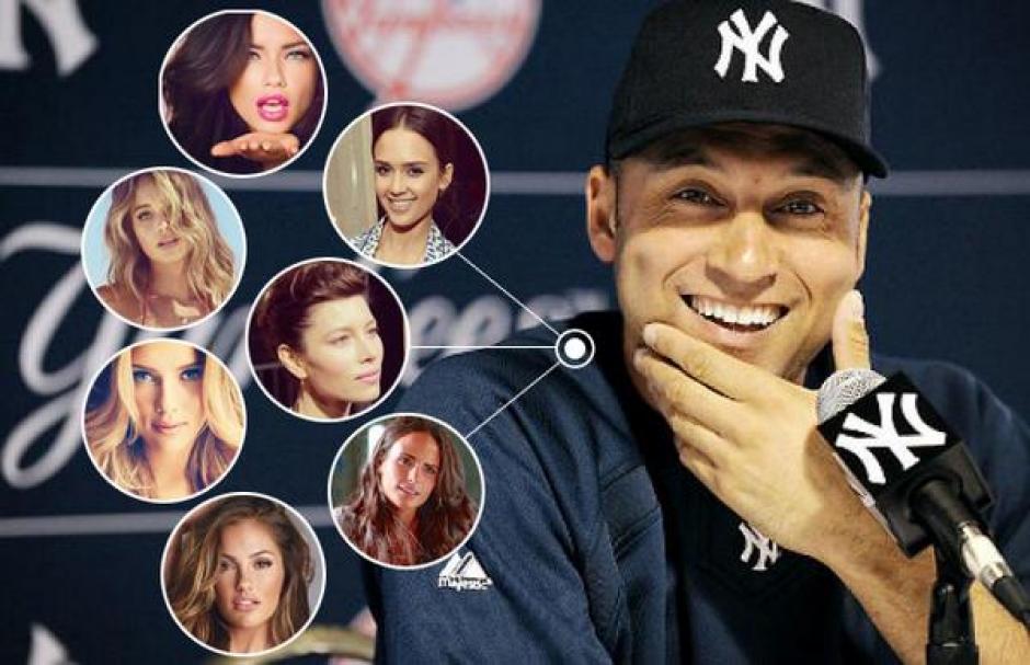Derek Jeter y su récord de conquistar mujeres bellas y famosas