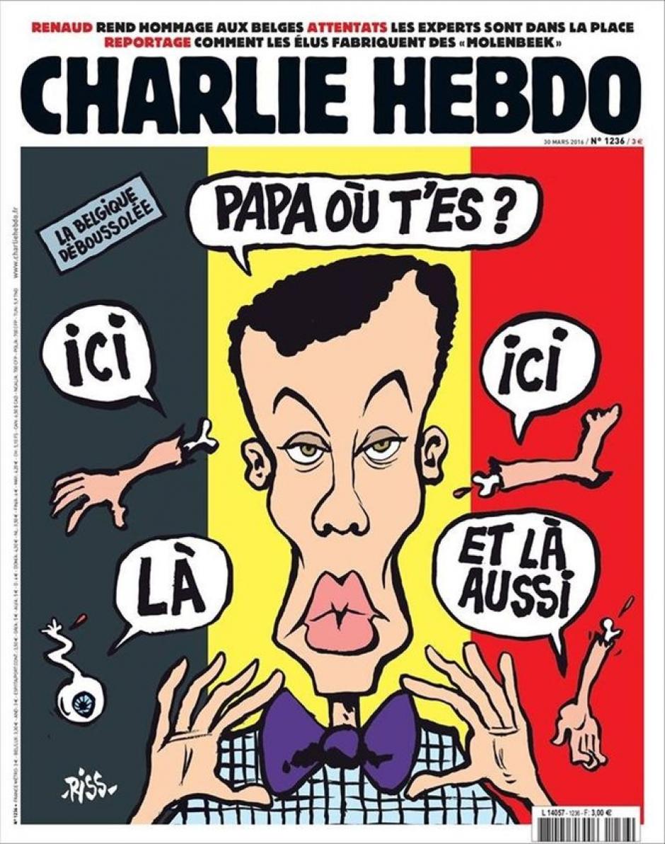 Nueva portada de Charlie Hebdo se burla del ataque en Bruselas